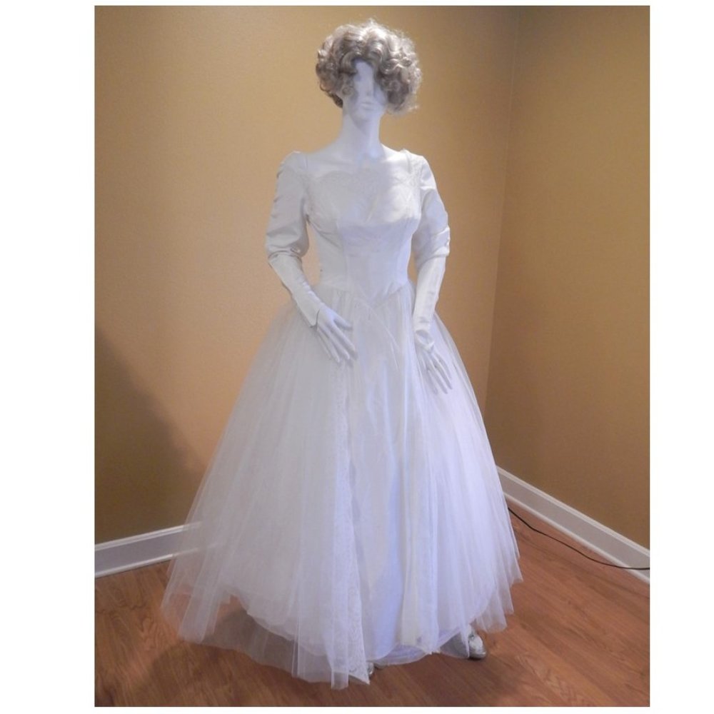 Antique Bride- 1950's Custom Satin/Lace Wedding - Gem